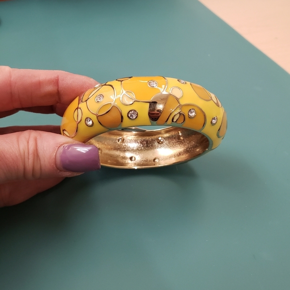 Sequin | Jewelry | Sequin Nwt Yellow Gold Jeweled Swirl Circle Enamel ...